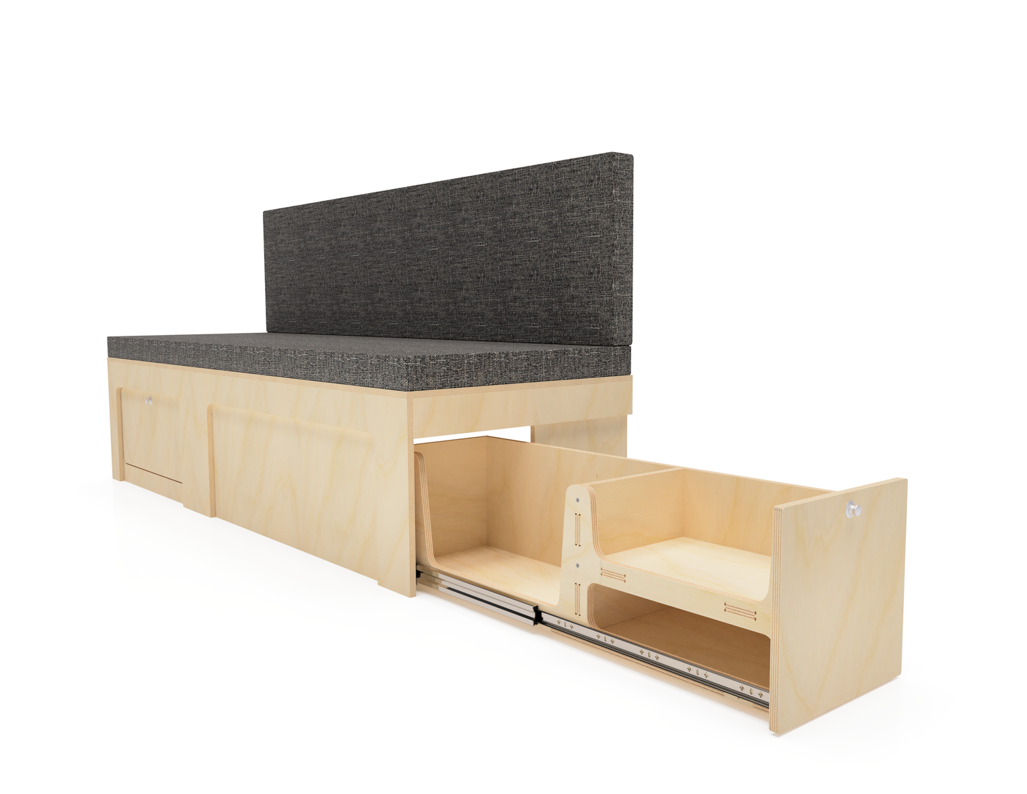 Van Furniture Plain Ply Sliding Bed with Drawer – MTB Vans