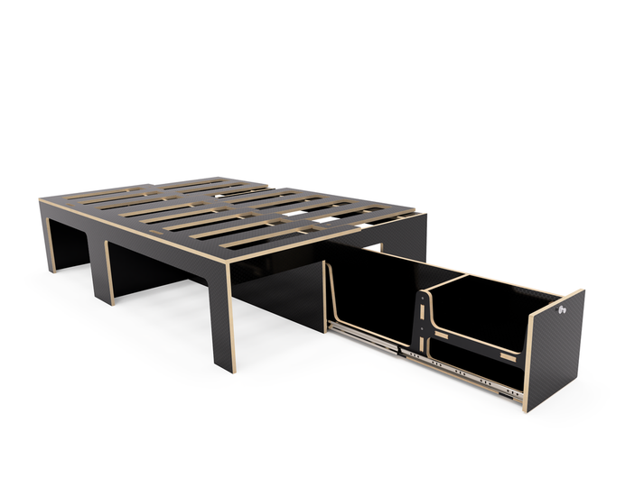 Van Furniture Plain Ply Sliding Bed with Drawer – MTB Vans